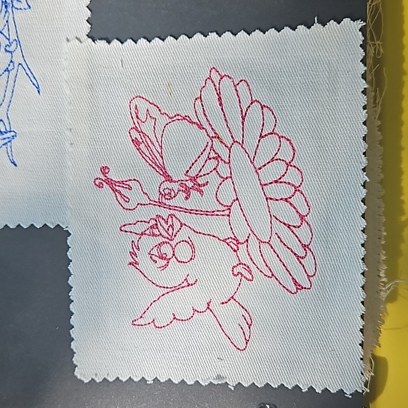 Hand Crafted | Office | Handmade Machine Embroidery Red Bird Patch ...